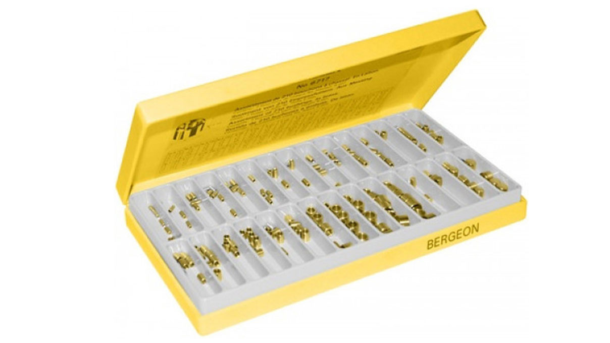 Bergeon 6717 assortment of brass bushings, 210 pieces | 219731