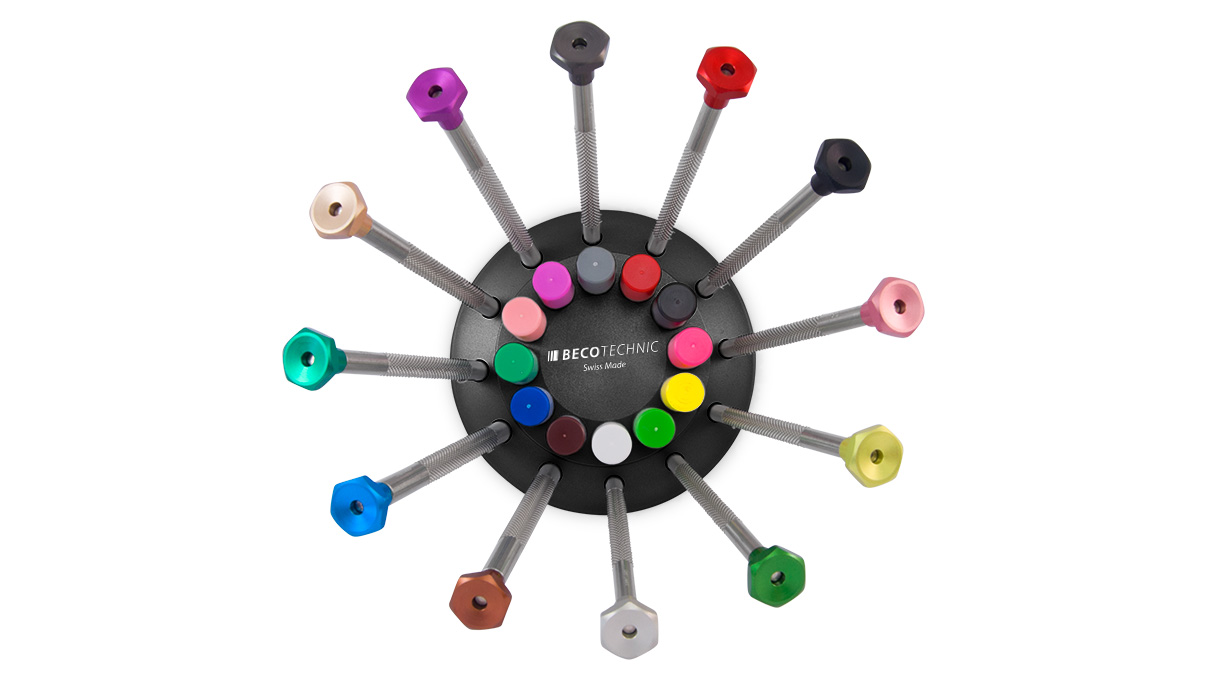 Round rotary base with 12 Ergo screwdrivers, standard taper, Ø 0.6 - 3. ...