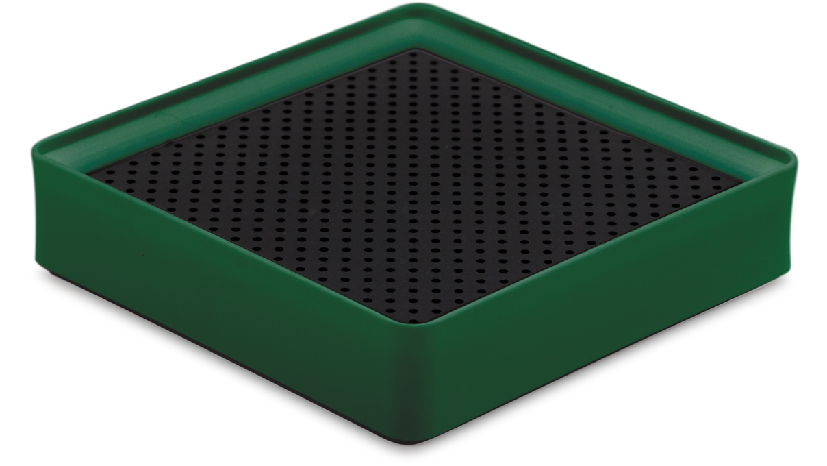 Lecureux screw support with holes, green, for Ø 1 mm | 21994442