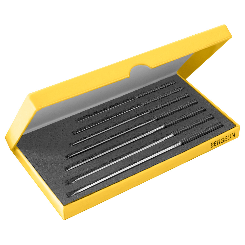 Bergeon 30543-AP smoothing broaches, with PVC handle, assortment | 218995