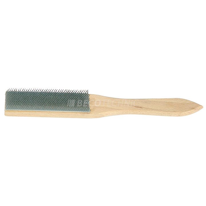 File cleaning brush, steel, with wooden handle, length 240 mm | 203050