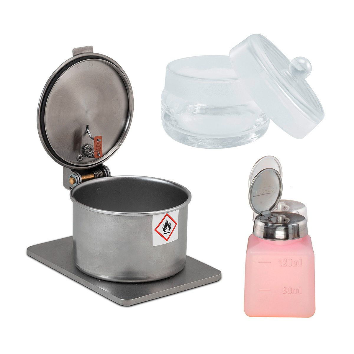 Benzine cups & fluid dispensers