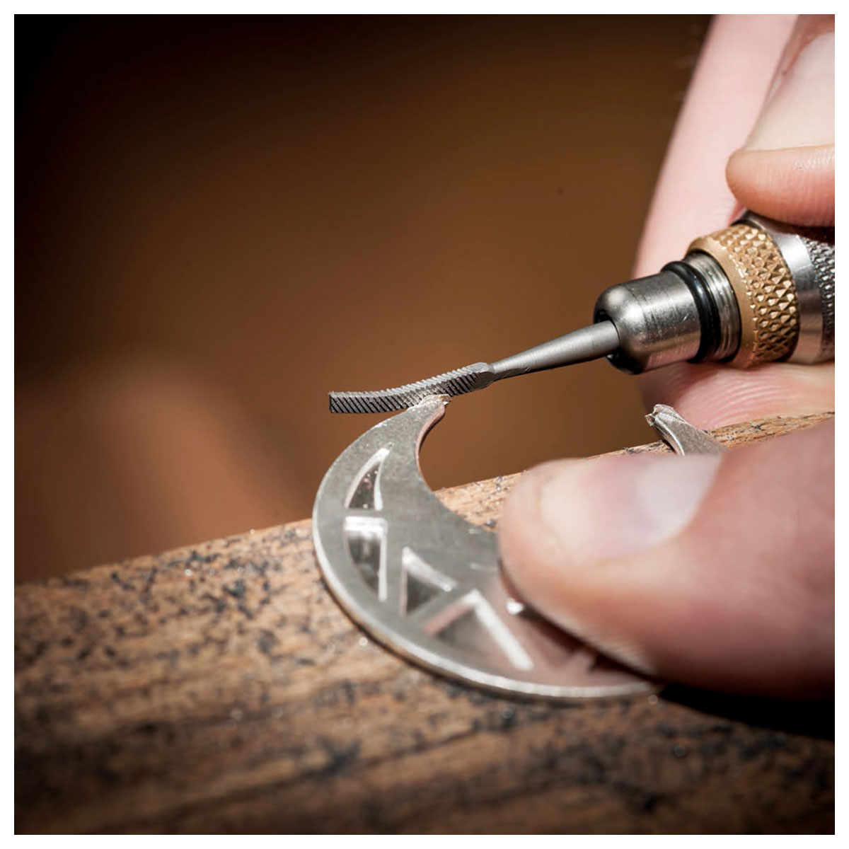 EnSet WH handpiece, with wooden handle, 3 striking hammers and 3 tool ...