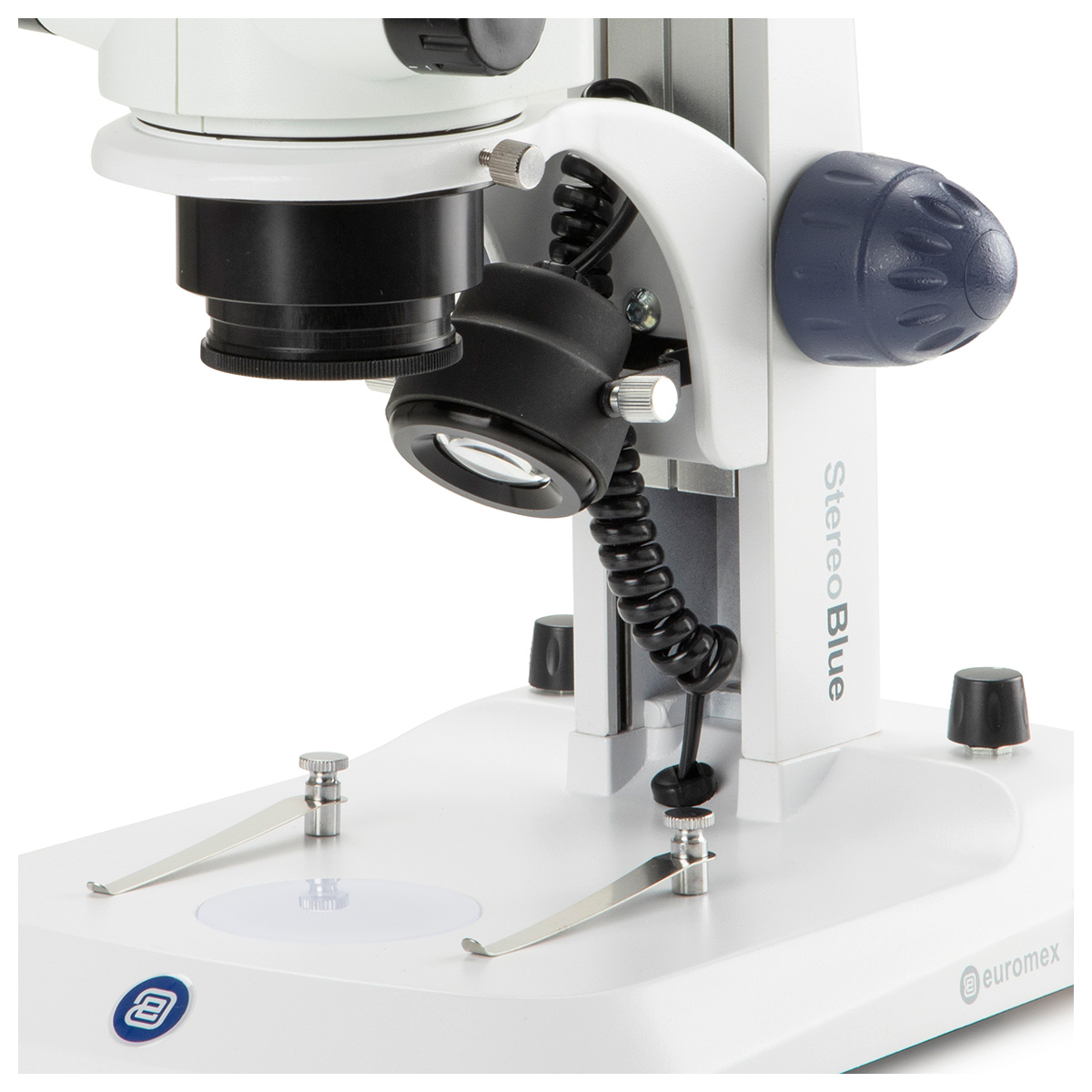StereoBlue stereo microscope, gear rack stand, LED illumination, zoom ...