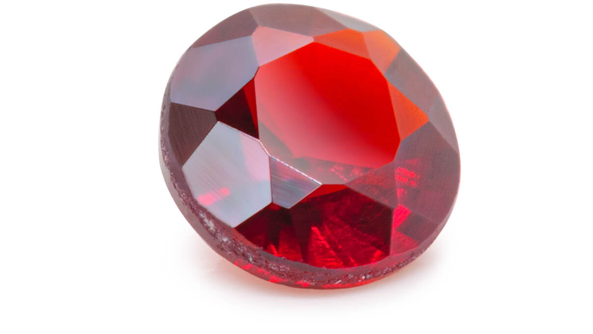 Ruby, red, round, brilliant cut, Ø 3 mm | 870530