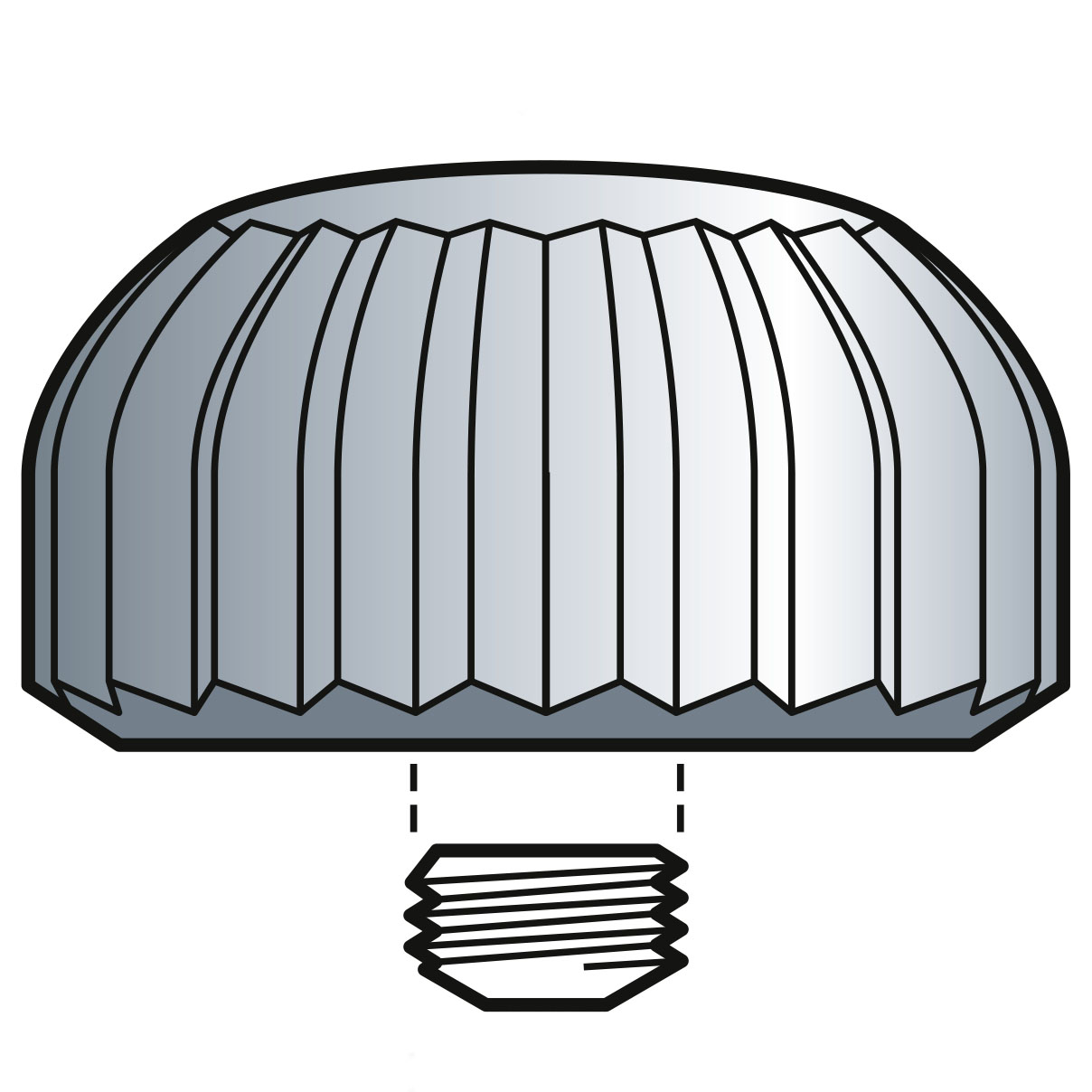 Crown Bret 916 B, stainless steel, Ø 5,0, Tube 2,5, thread 0,90 ...