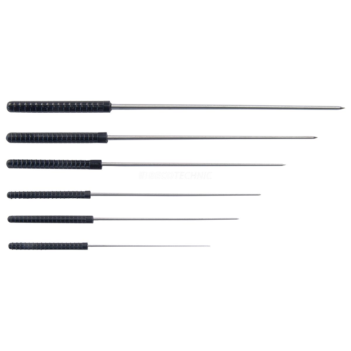 Set of 6 smoothing broaches with handle, Ø 0,4 - 1,4 mm | 204120