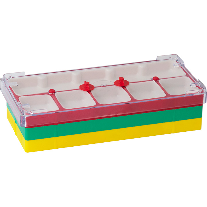 Set of plastic boxes for watch assembly each with 6 compartments ...