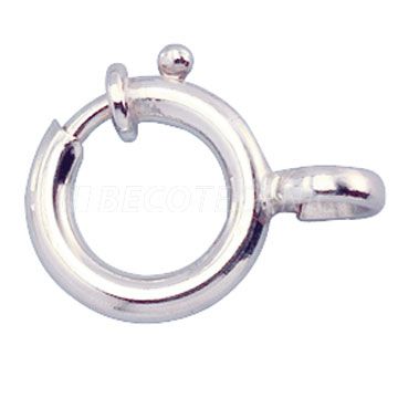 Silver open spring ring clasps
