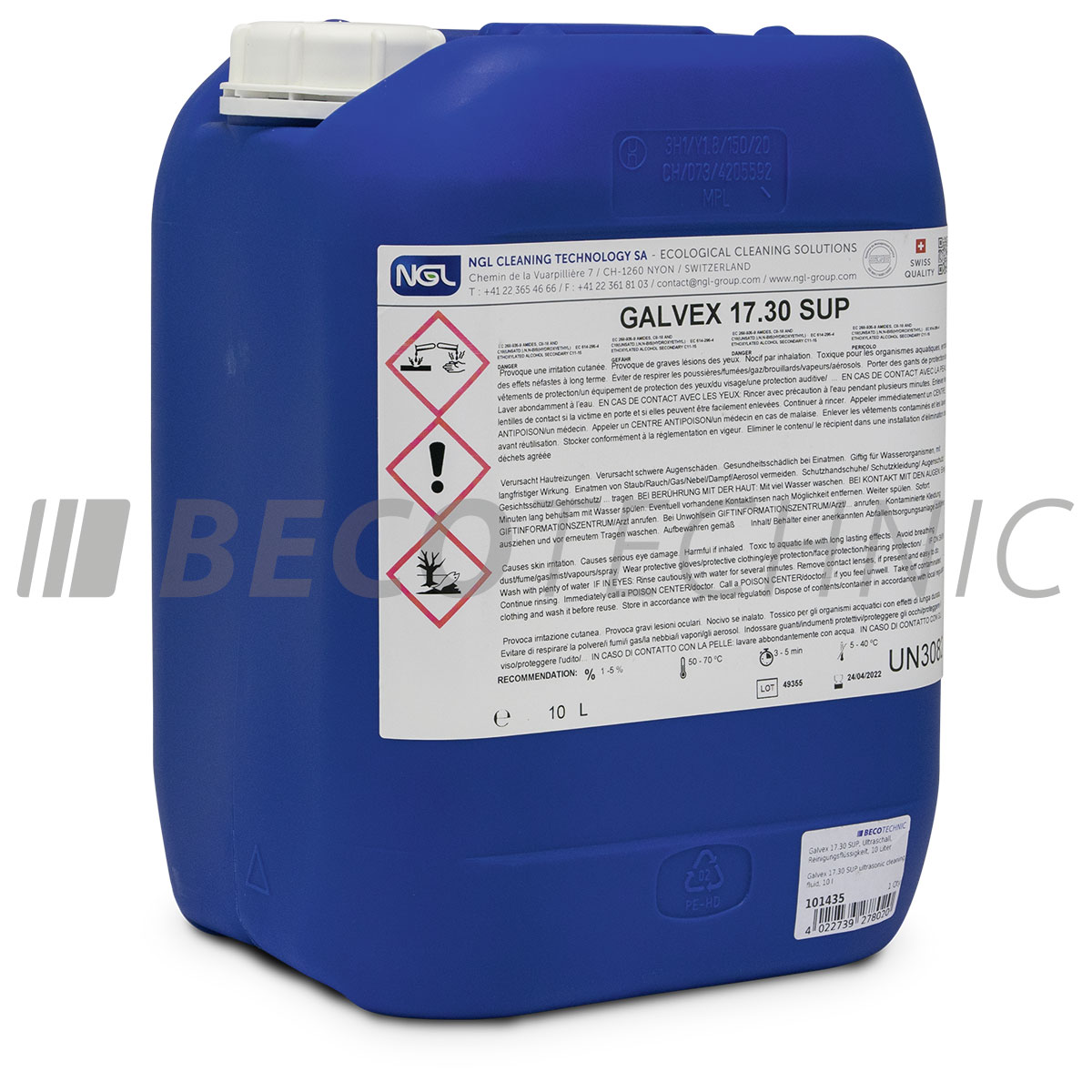 Galvex 17.30 SUP ultrasonic cleaning fluid, 10 liters | 101435