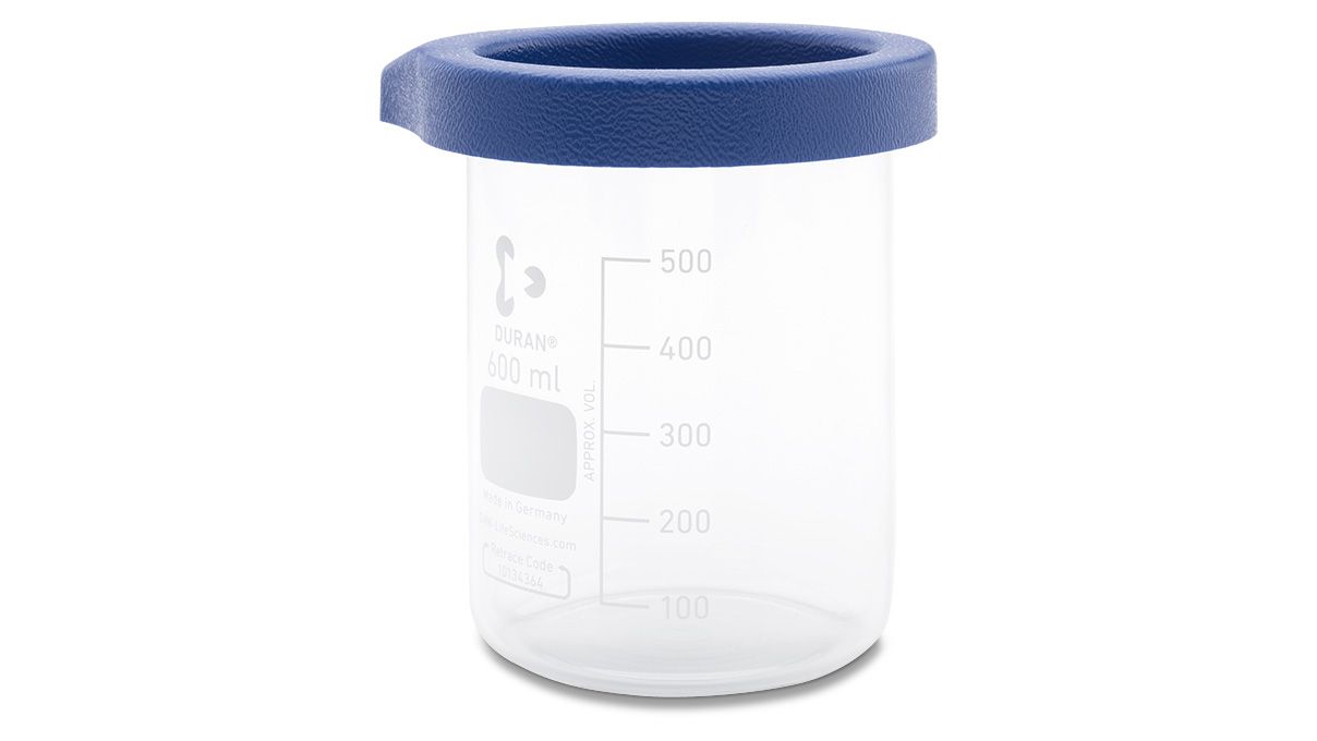 Elma glass beaker with lid and rubber sealing ring, 600 ml | 313391