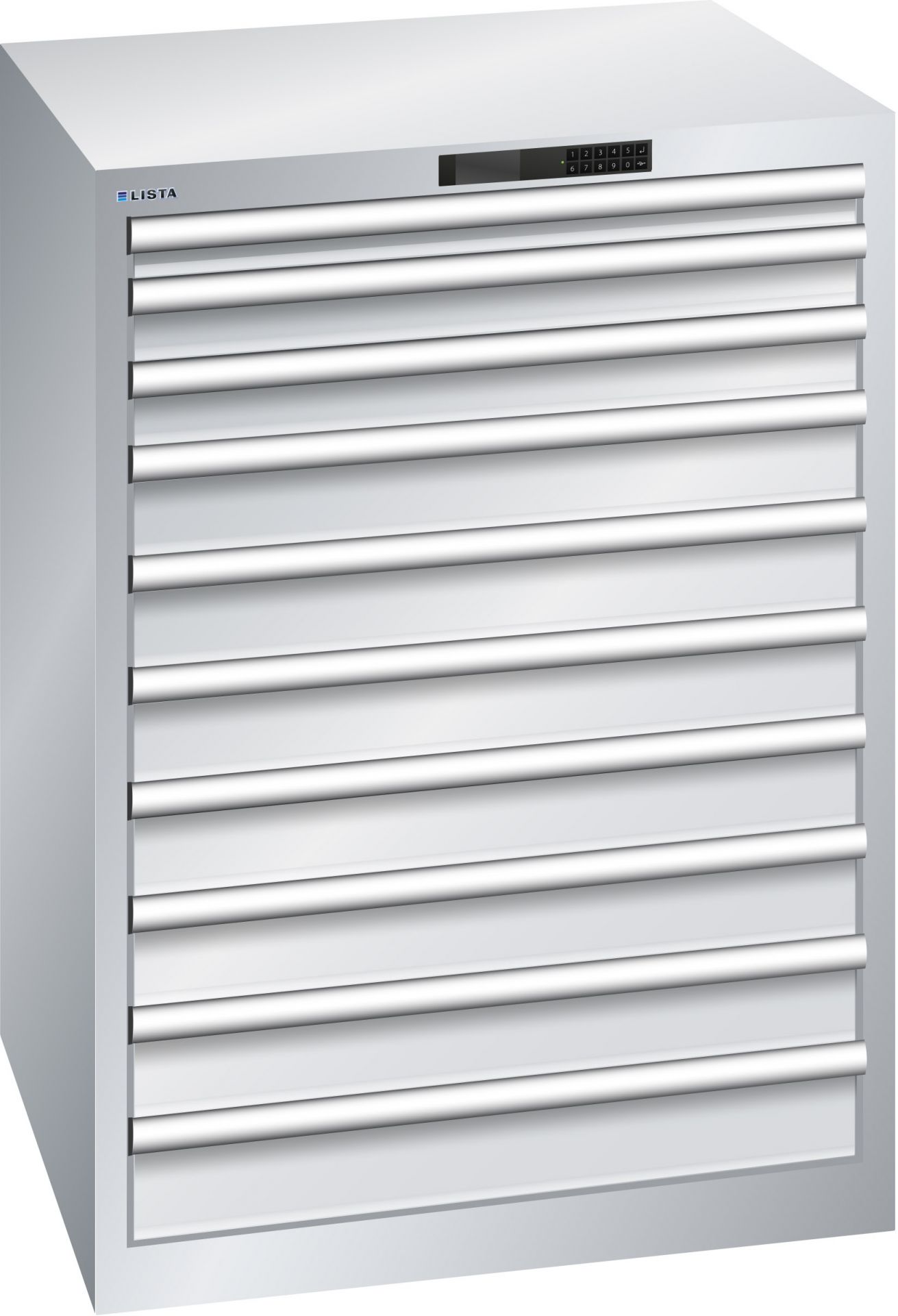 Lista drawer cabinet 36 x 36 E, 8 drawers, light gray, Code Lock ...