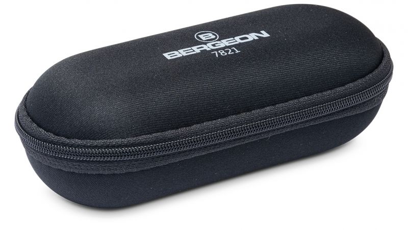Bergeon 7821 watch box, hard case, textile cover, matt shiny, black ...
