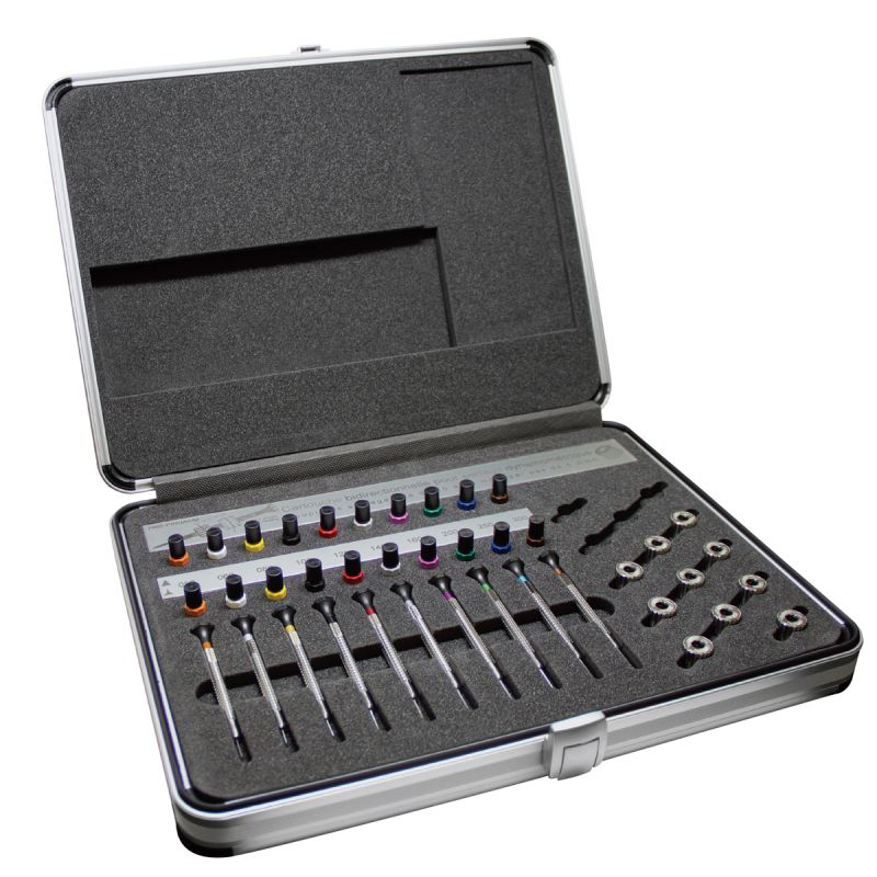Bergeon 7965-Premium tool case made of aluminum with 10 screwdrivers ...
