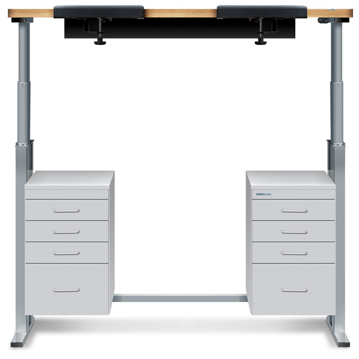 Workbench Ergolift Evolution, bench top oak, 140 x 60 x 4 cm, drawers ...