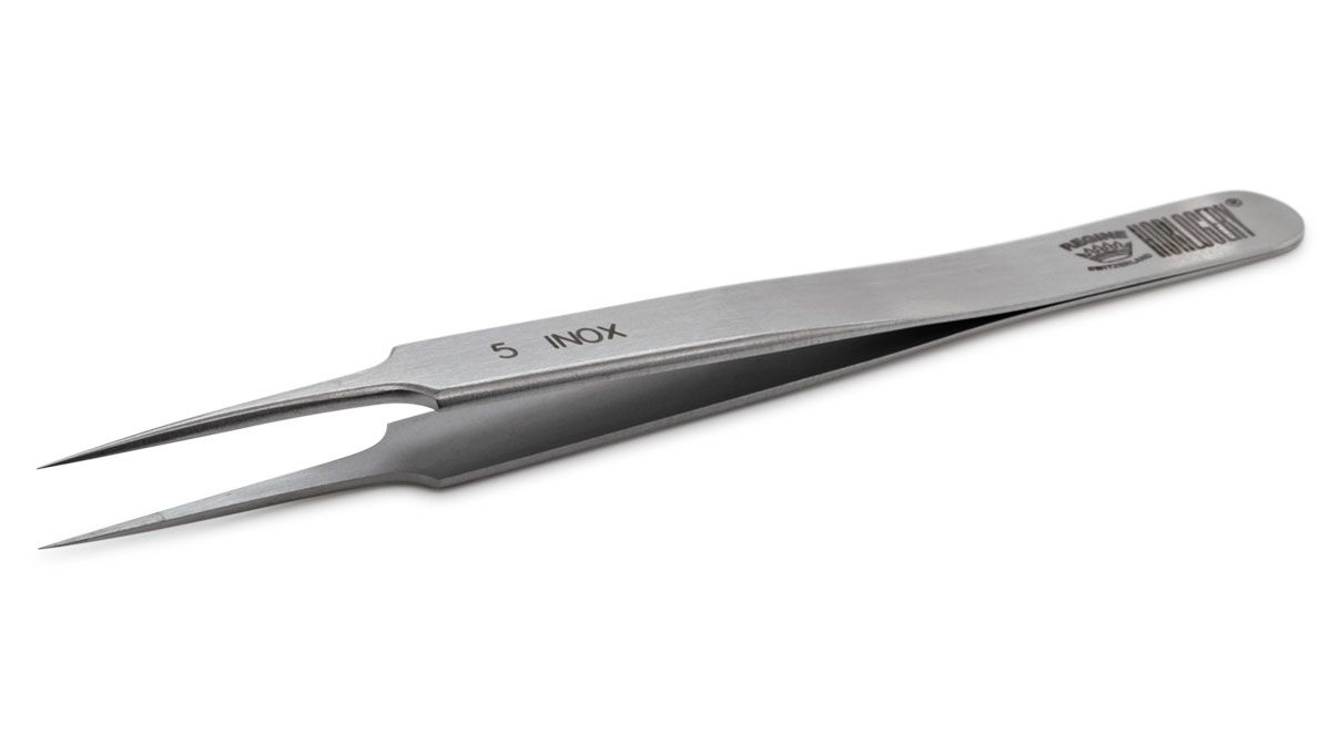 Regine Horlogery Tweezers, Shape 5, Stainless steel, S, 110 mm | 220320