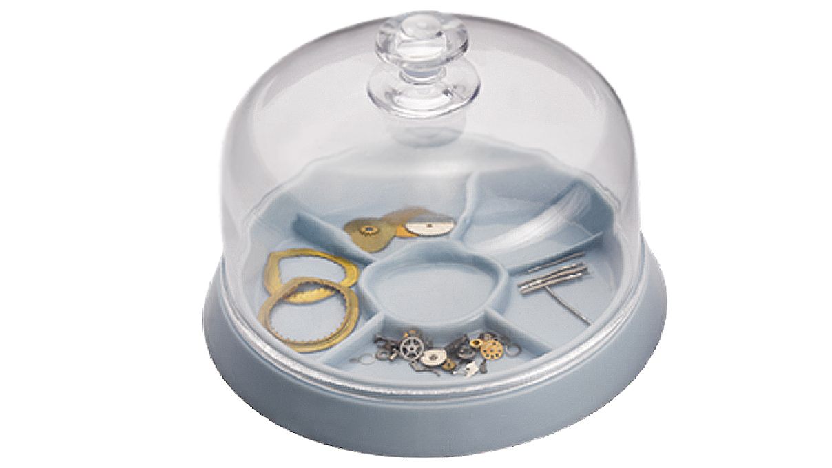 Working tray with divisions and cover Ø 90 mm | 202065