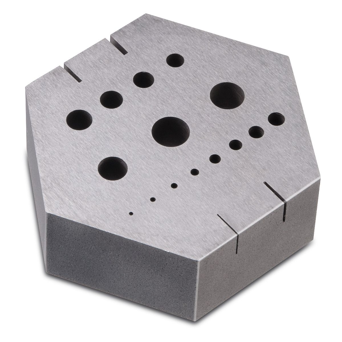 Rivet anvil made of steel, hexagonal, with 15 holes, 4 incisions | 201930